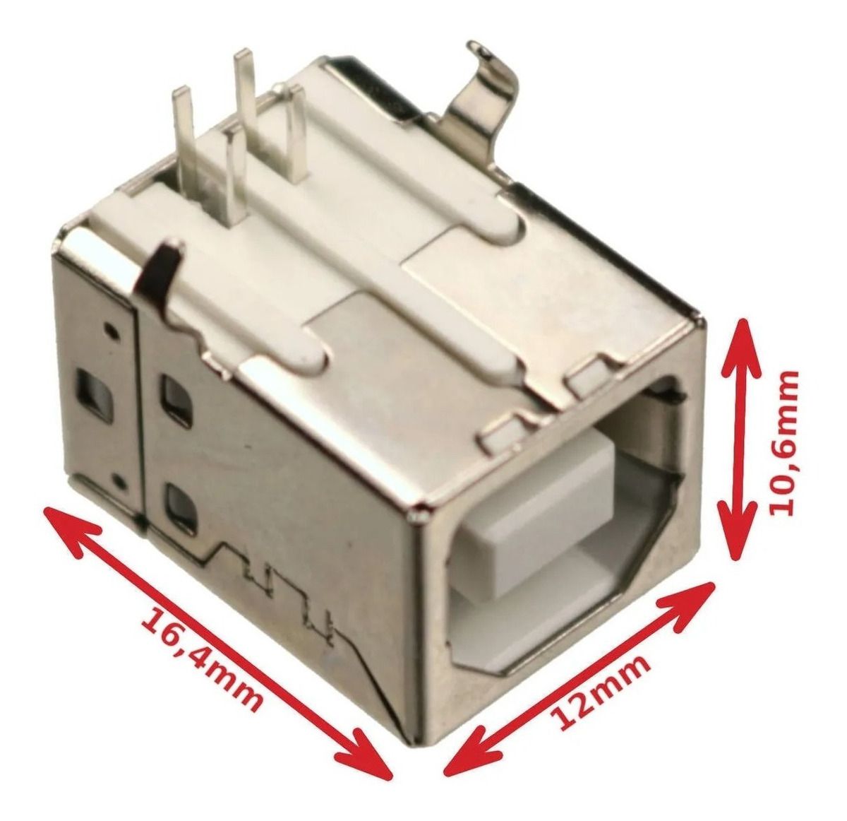 Conectores Usb Femea Tipo B 90° Para Pci Impressora - 10 Peças ...