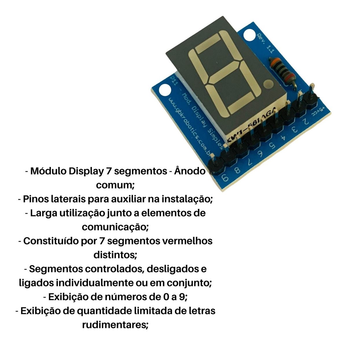 P11 - Gbk Módulo Display Anodo Comum 1 Digito - Smartcomp seu fornecedor confiável. Atendemos ...