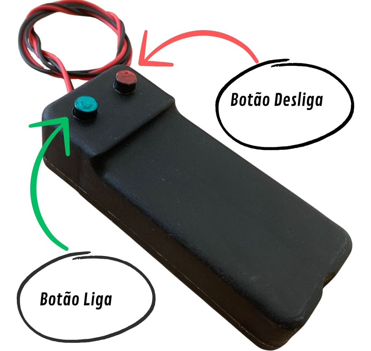 Kit 10 Suporte Porta 2 Pilhas Aa Botão On Off E Tampa Fechado Arduino ...