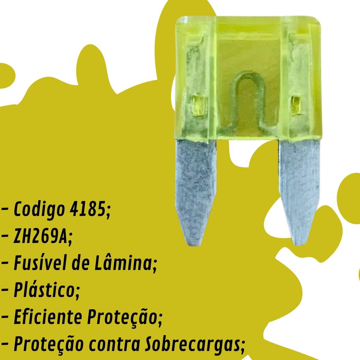 Kit 20 Mini Fusivel Lâmina 20A ZH269A Engate Amarelo Automotivo ...