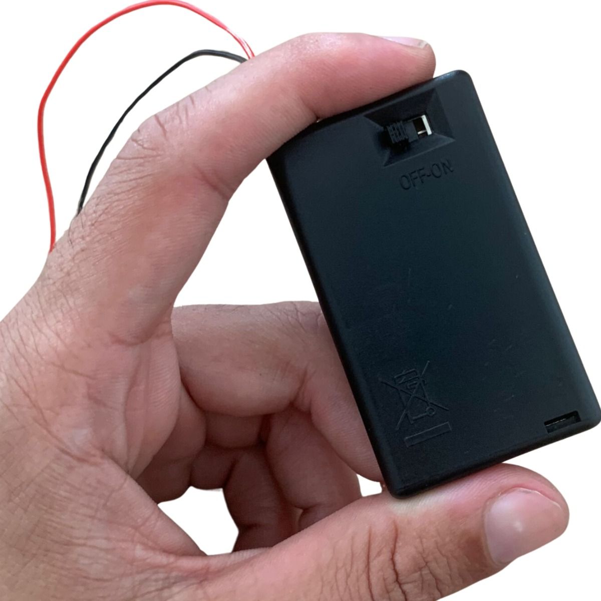 Suporte Case Caixa 3 Pilhas AAA Com Tampa Botão ON OFF Para Arduino ...