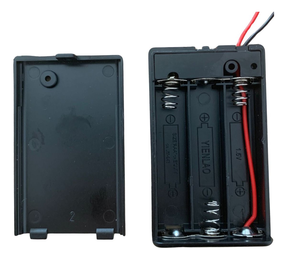 Suporte Case Caixa 3 Pilhas AAA Com Tampa Botão ON OFF Para Arduino ...