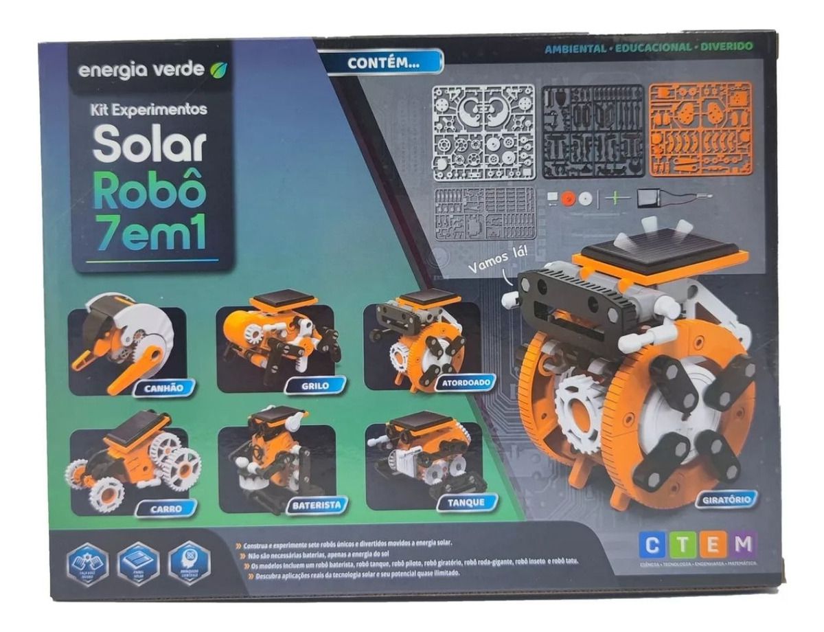 Robô 7 Em 1 Brinquedo Energia Solar Experimento Educacional - Smartcomp seu fornecedor confiável ...