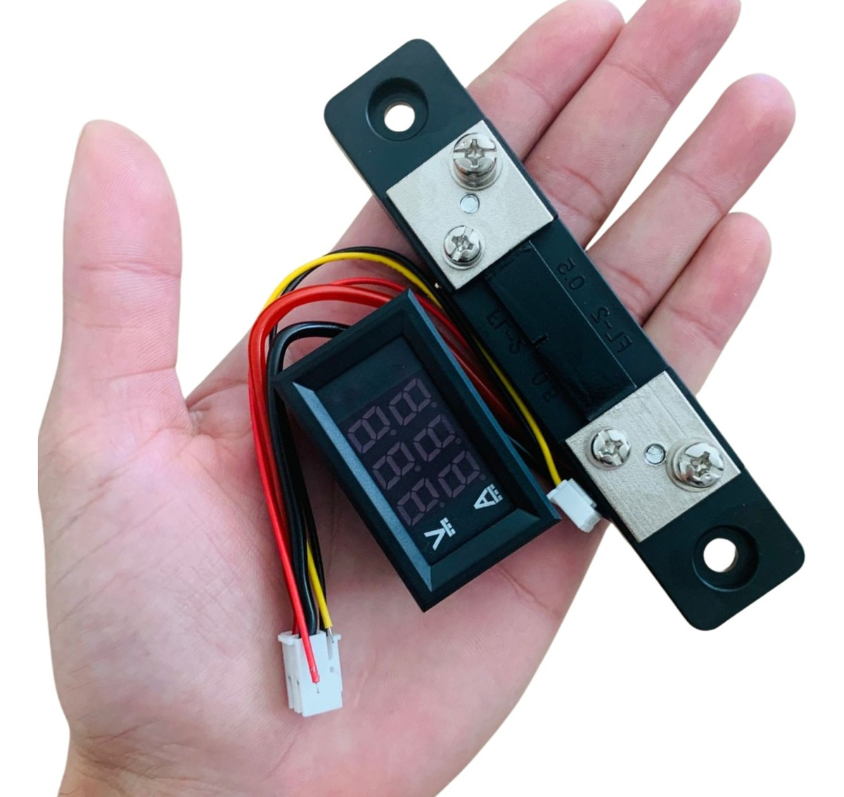 Display Voltimetro Amperimetro 0 a 100v 50A Com Resistor Shunt ...