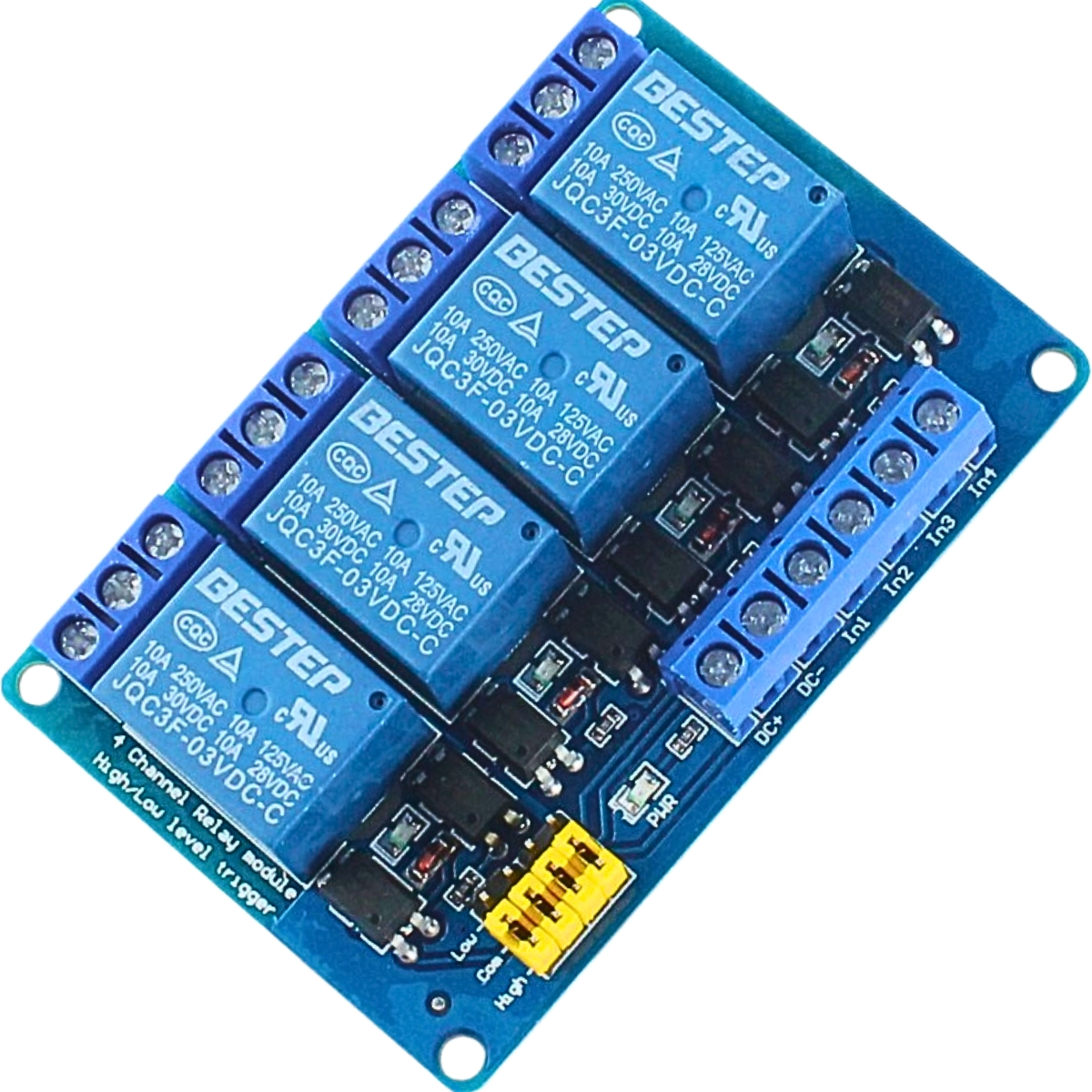 Módulo Rele 3v 10a 4 Canais Com Borne Kre Para Esp32 - Smartcomp seu fornecedor confiável ...