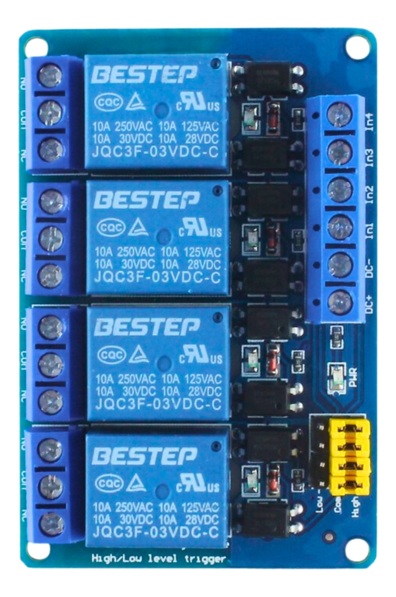Módulo Rele 3v 10a 4 Canais Com Borne Kre Para Esp32 - Smartcomp seu fornecedor confiável ...