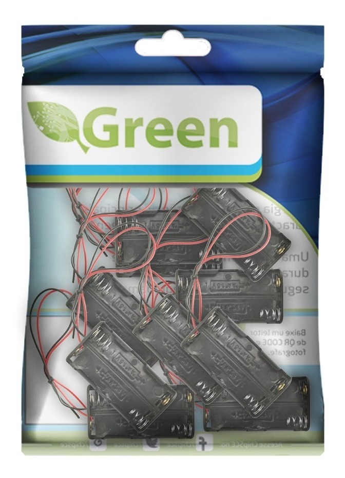 Suporte para 4 Pilhas AA com Fios Preto – Ideal para Arduino ...