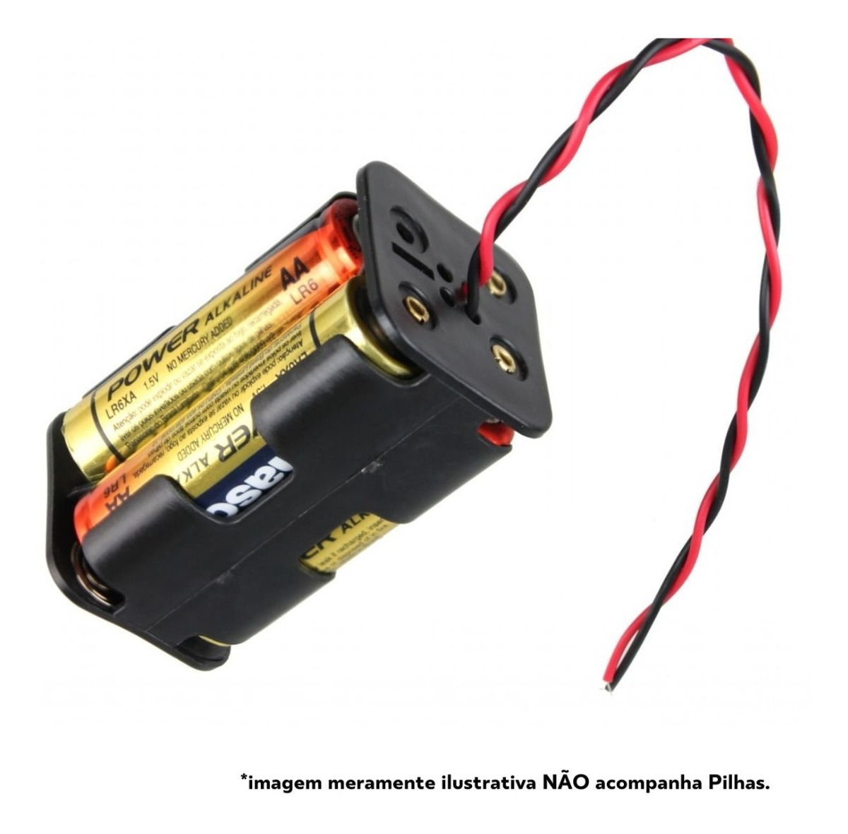 Suporte para 4 Pilhas AA com Fios Preto – Ideal para Arduino ...