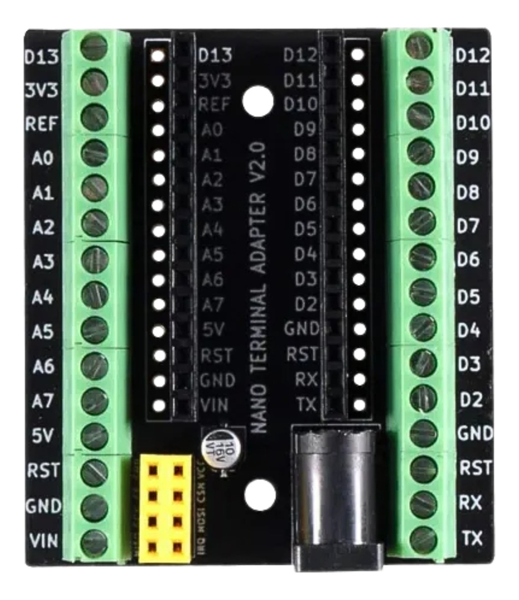 Módulo Adaptador para Arduino Nano com Bornes KRE e Alimentação P4 ...