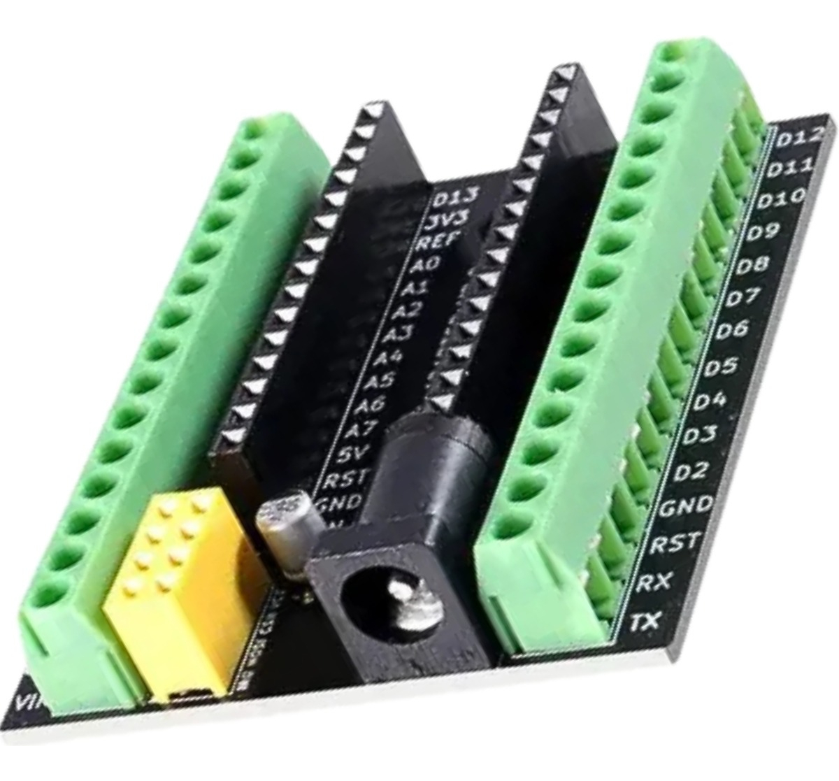 Módulo Adaptador para Arduino Nano com Bornes KRE e Alimentação P4 ...