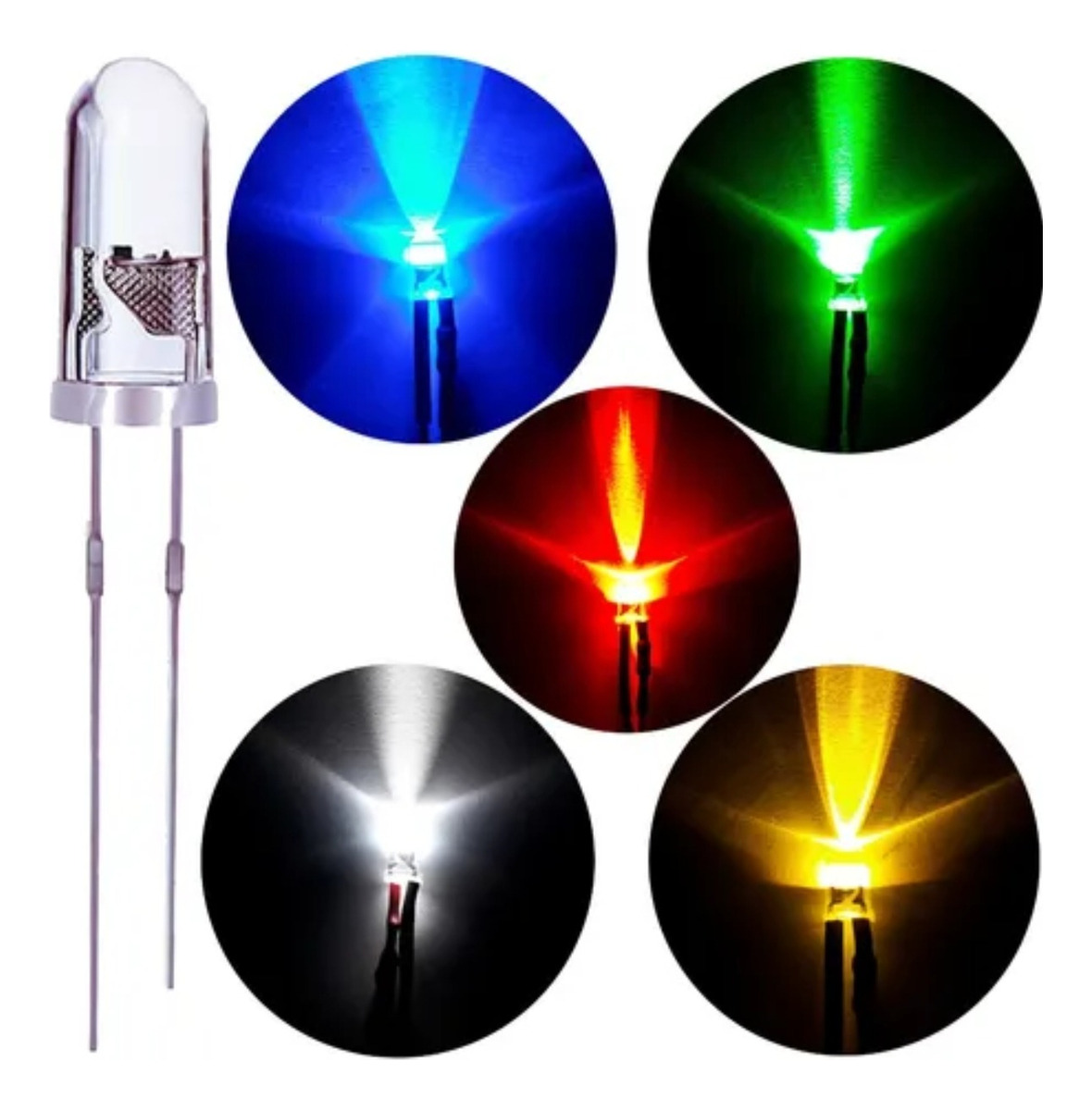 Kit 100 LEDs 5mm Alto Brilho – Cores Sortidas - Smartcomp seu fornecedor confiável. Atendemos ...