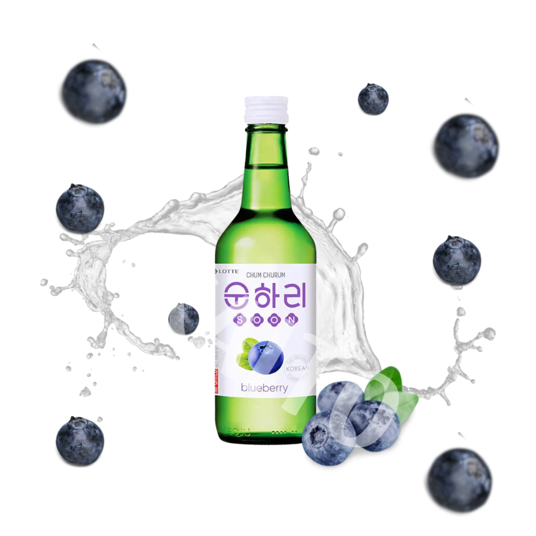 Soju Bebida Coreana Chum Churum Sabor Blueberry 360ml - Lojas Kaito - A ...