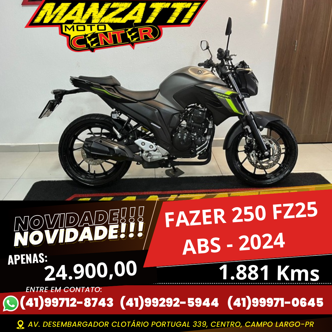 Yamaha Fazer 250cc 2024 NOVA FZ25 2024 Cinza 😍 Está Linda De