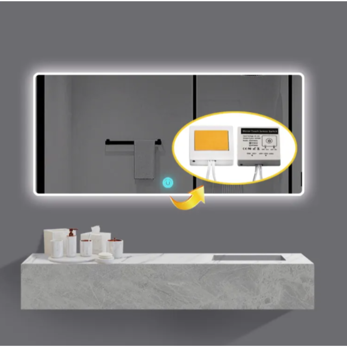 sensor touch para fita de led de 5v a 24v 5a estilo "B" liga desliga ...