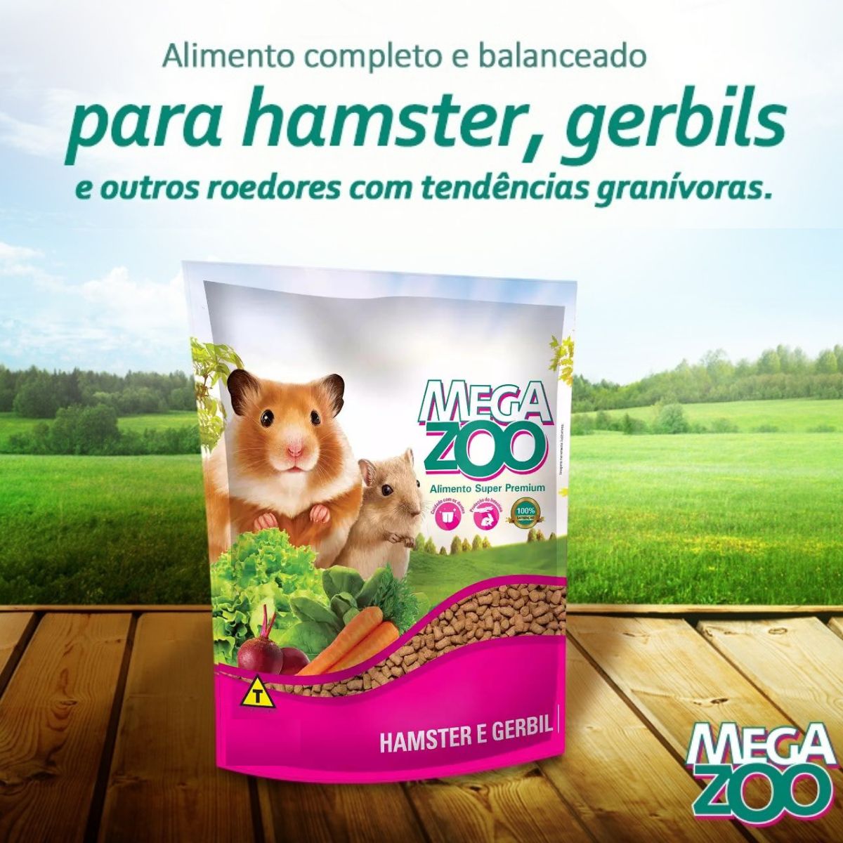 Extrusada Megazoo Para Hamster E Gerbil - Canto das Aves