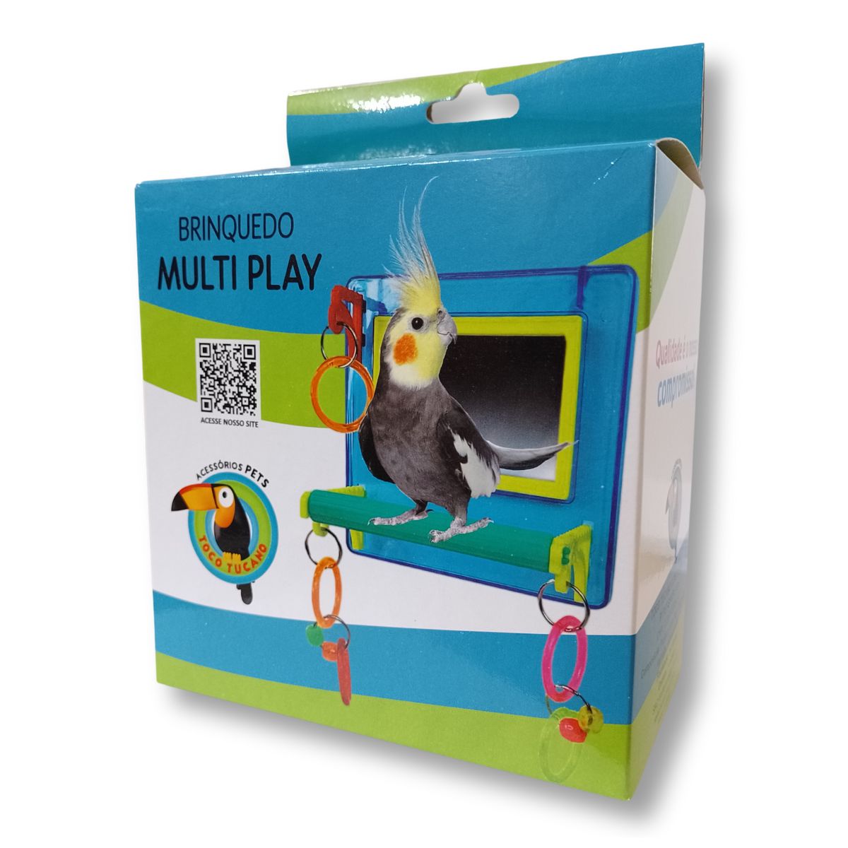 Brinquedo Espelho Multi Play Para Calopsitas Agapornis e Periquitos ...