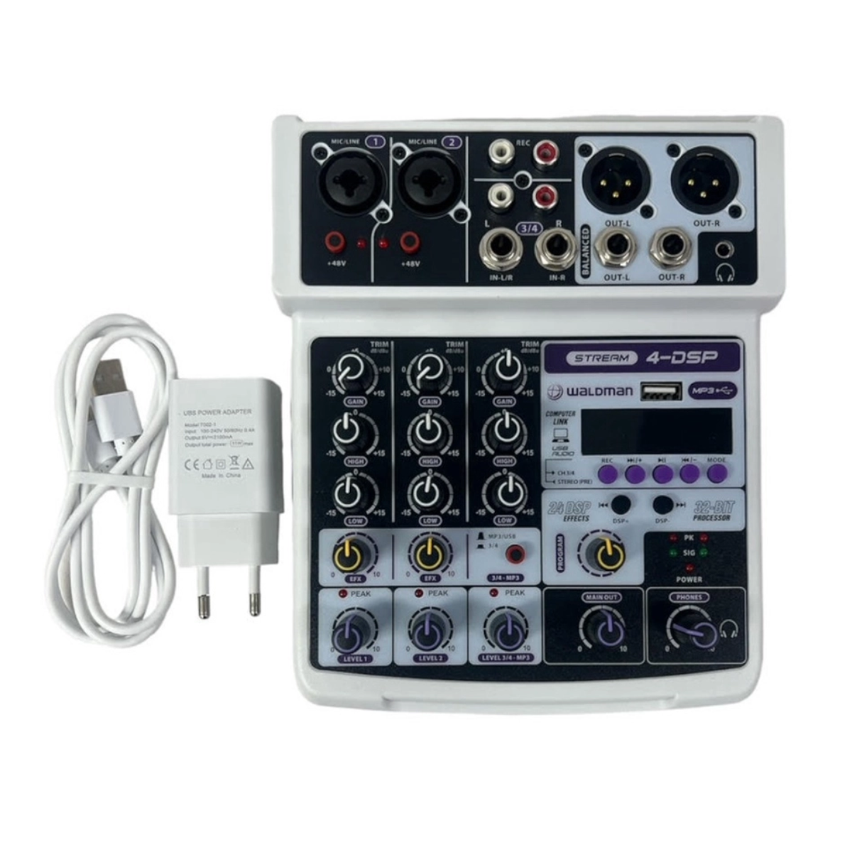 MESA DE SOM WALDMAN ST-4DSP 4 CANAIS (2XCOMBO) C/ EFEITOS + USB + INTERFACE - Audiomax Instrumentos
