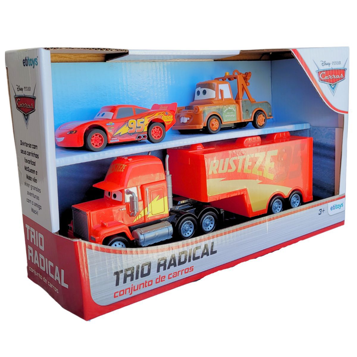 Kit Carrinhos Trio Radical Mcqueen Mate E Mack Carros Disney - Nikity ...
