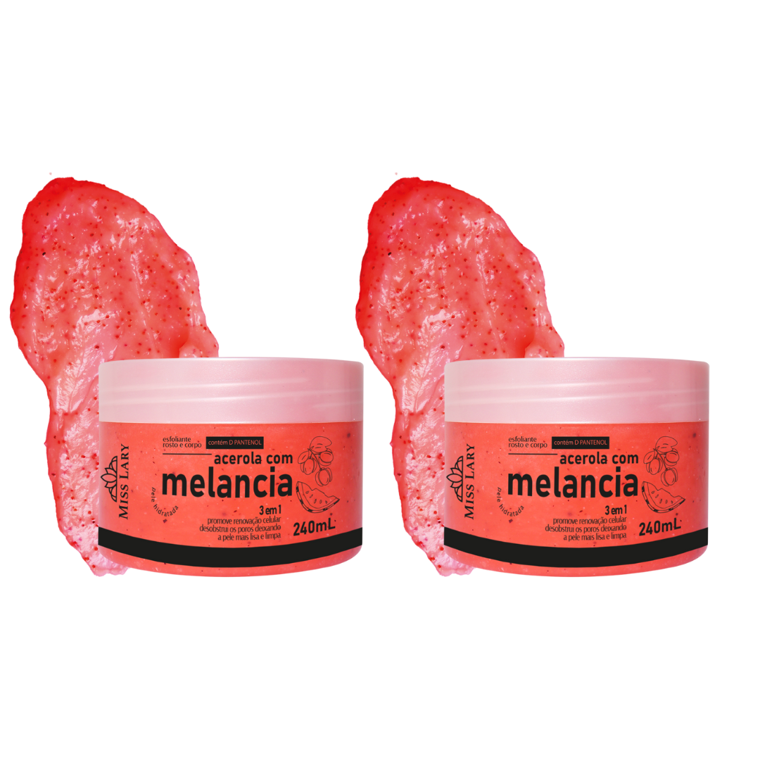 Esfoliante Corpo e Rosto Acerola com Melância - Miss Lary Cosméticos Veganos