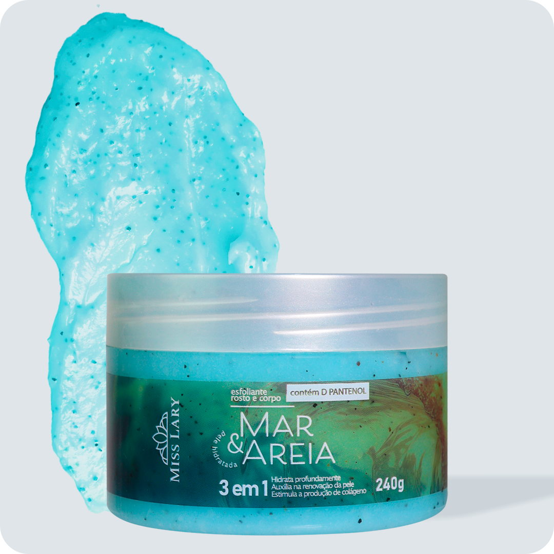 Esfoliante Corpo e Rosto - Mar & Areia - Miss Lary Cosméticos Veganos