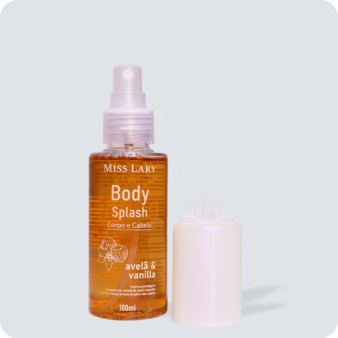 Body Splash Corpo e Cabelo Avelã & Vanilla - Miss Lary Cosméticos Veganos