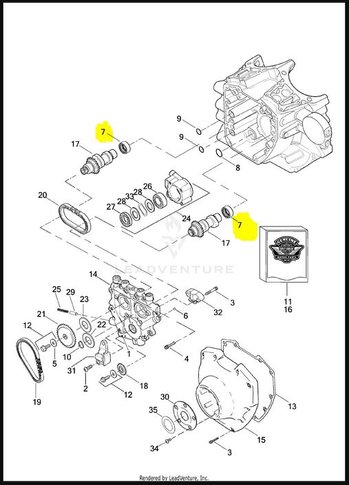 Rolamento Agulha Interno do Eixo do Comando de Válvulas Motor Twin Cam ...
