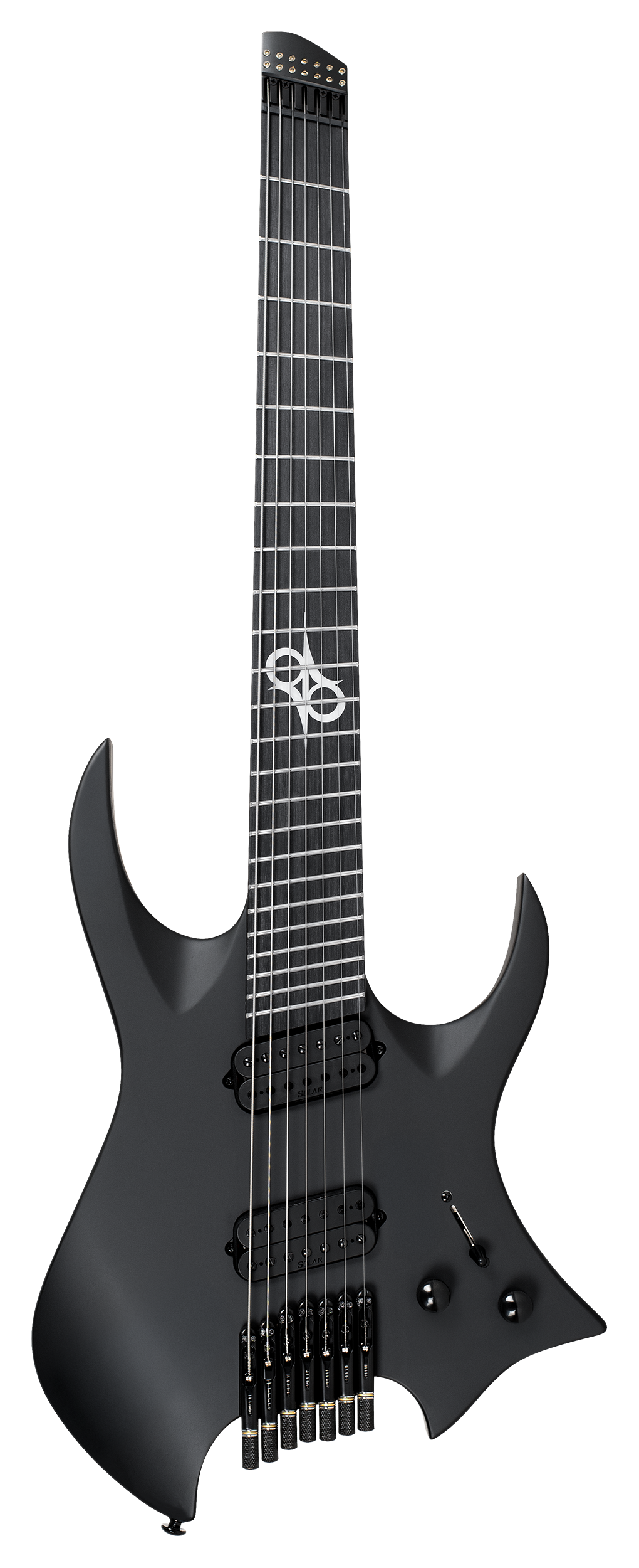 Guitarra elétrica 7c Solar H2.7C headless preto carbono - Norris ...