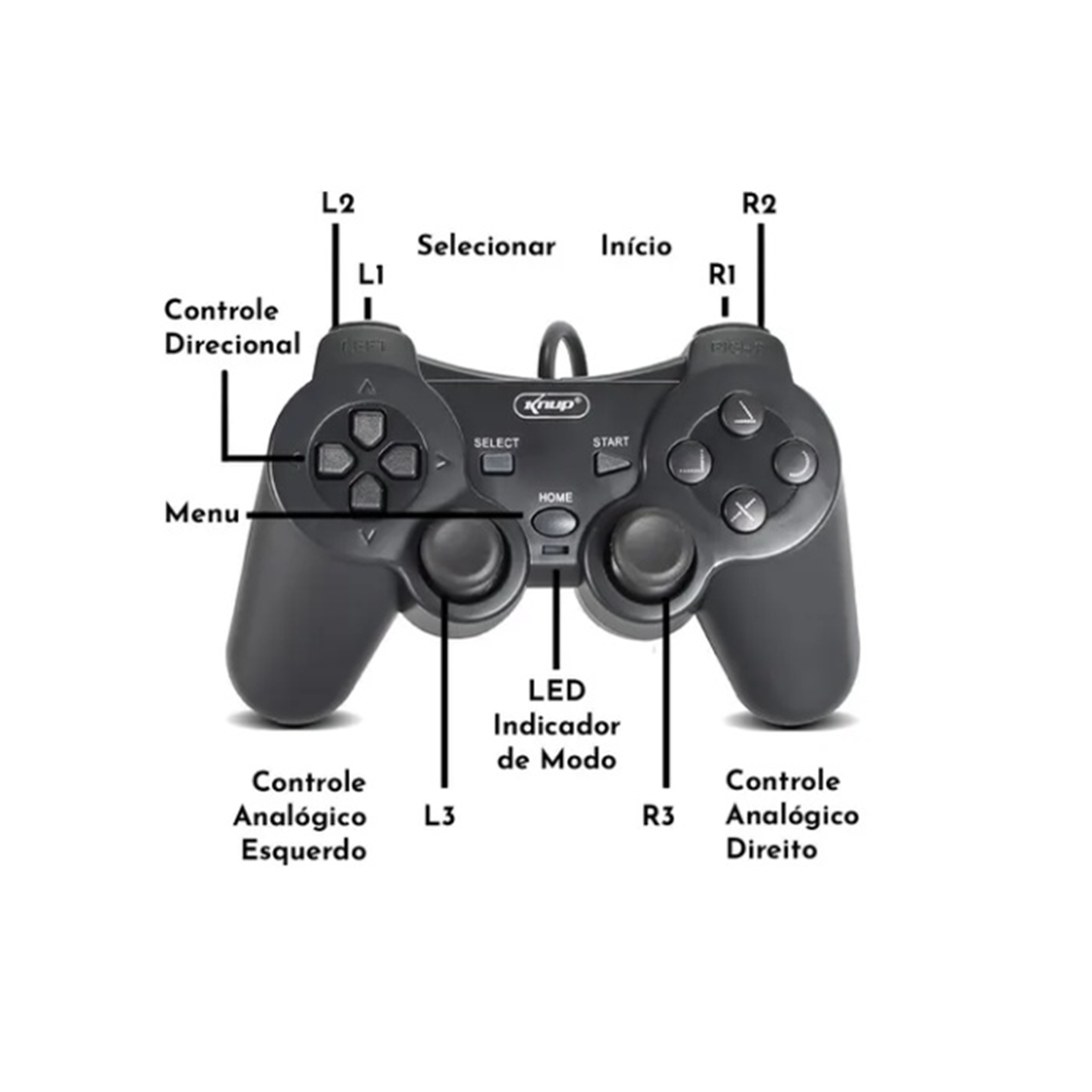 Controle Com Fio para Playstation 2 (Ps2) Dualshock em São Luís MA ...