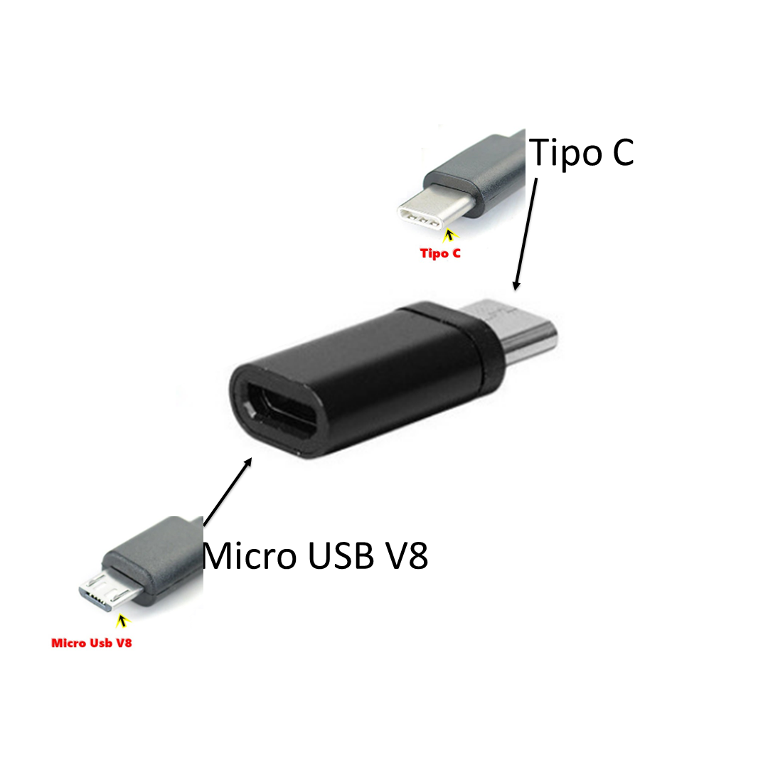 Adaptador OTG Micro USB V8 para Tipo C em São Luís MA - Mundo Nerd SLZ | Um arsenal em acessórios!
