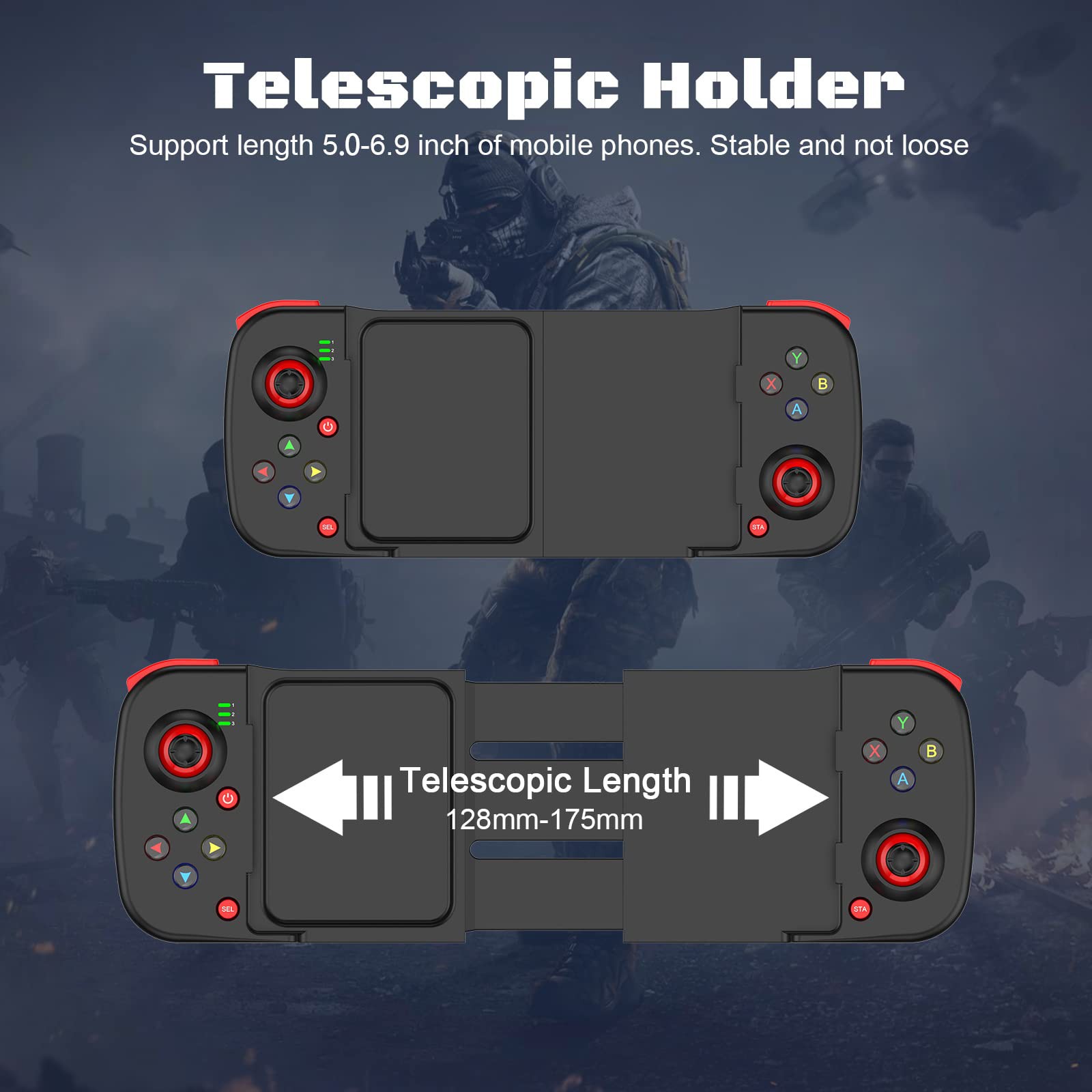 Controle Bluetooth Celular Gamepad Android Ios Pc BSP-D3 Preto - Mais Imports