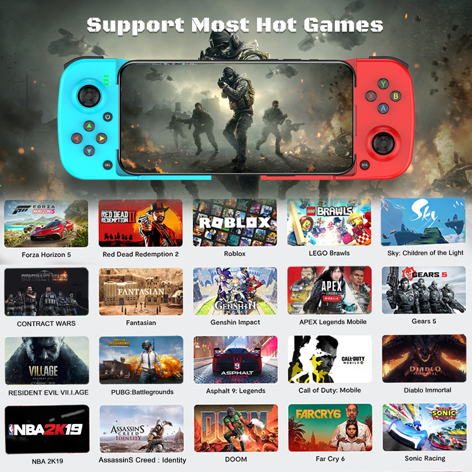 Controle Bluetooth Celular Gamepad Android Ios Pc BSP-D3 Color - Mais ...