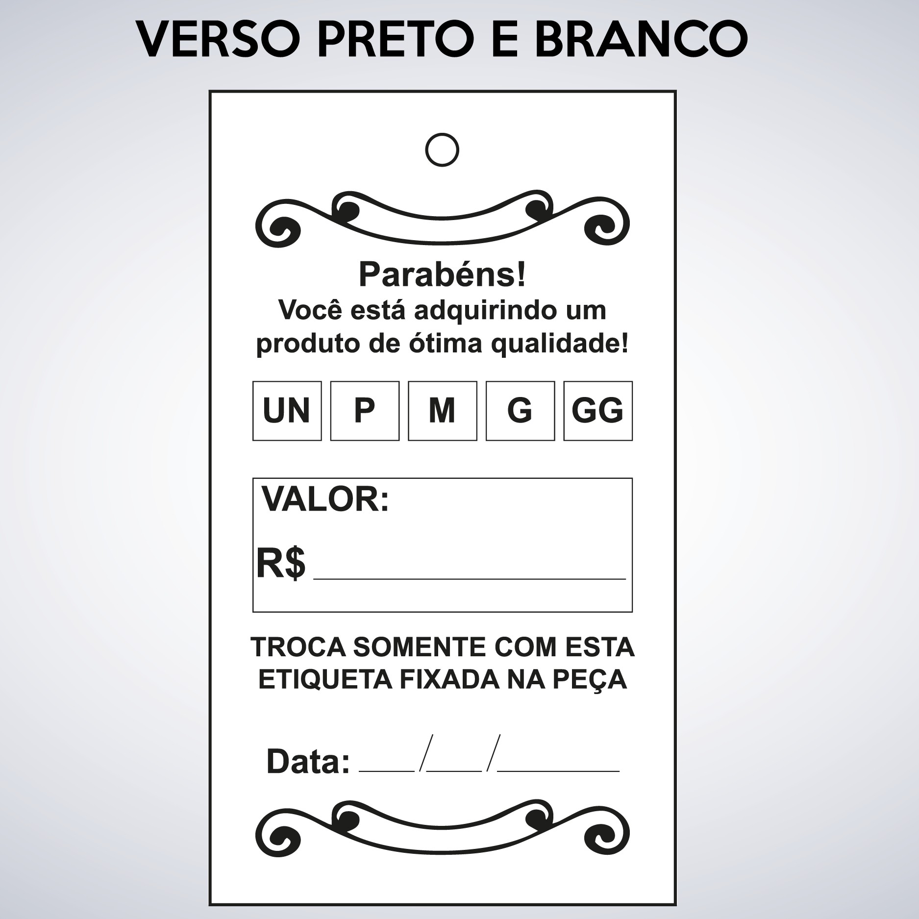 Etiqueta Personalizada para Roupas 500 und. - Comprou Tag