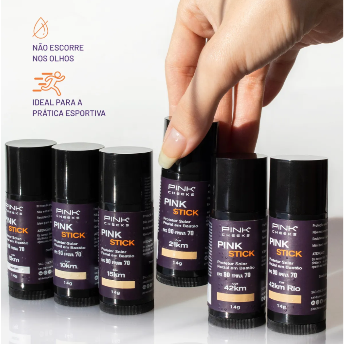 Base Stick Pink Cheeks FPS 90 FPUVA70 Cor: 15km - Sense Selfcare