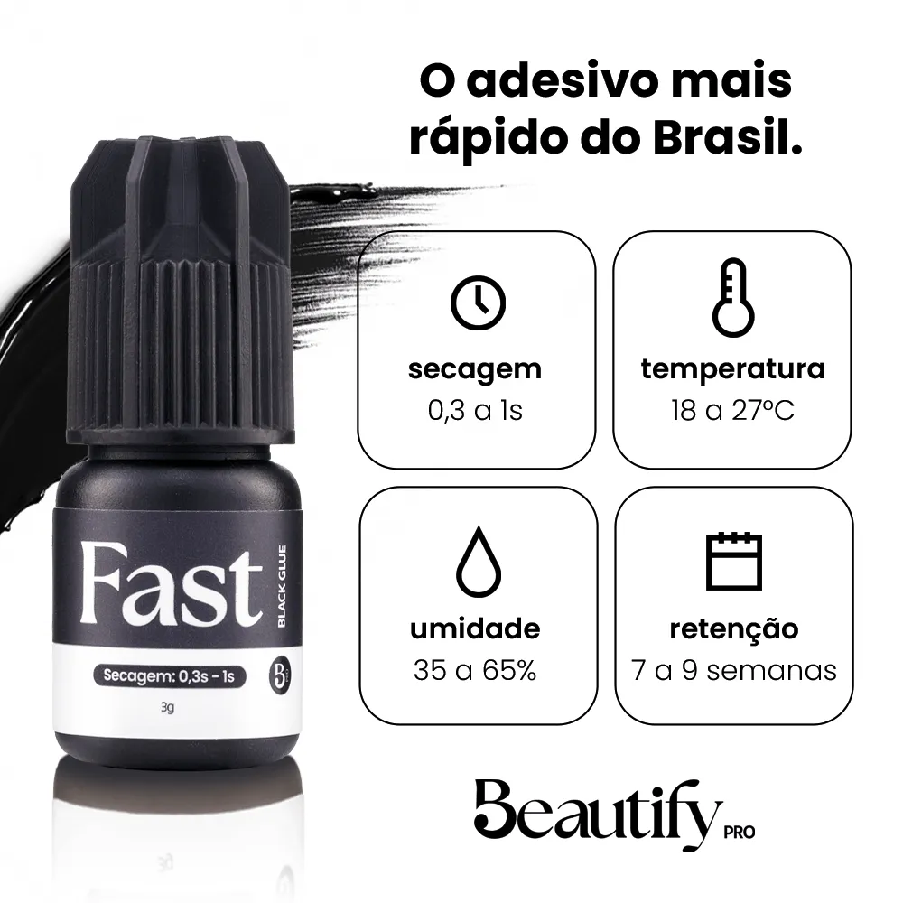 Cola para Extensão de Cílios Fast Black Glue (3g) Beautify - Beleza Unika