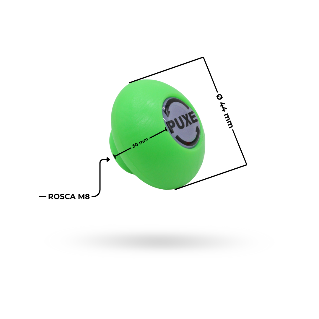 Cabeça Puxador Esférico Rosca M8 Com Adesivo Puxe - unimec