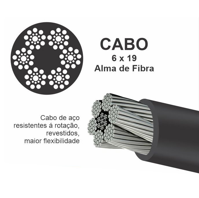 10 Metros Cabo De Aço 1/8 PVC Para Aparelho De Academia - unimec