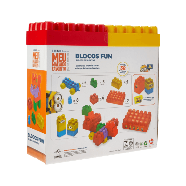 Blocos de Montar Bloco Fun 38 Peças Minions Líder - Up Brinquedos