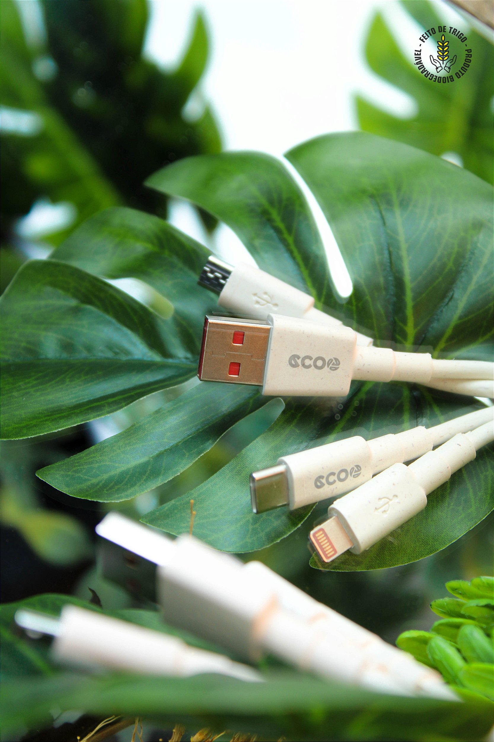 Cabo GreenEcoo Lightning, Tipo C e Micro USB V8 - 1m - Gshield - Atacado Gorila Shield ...