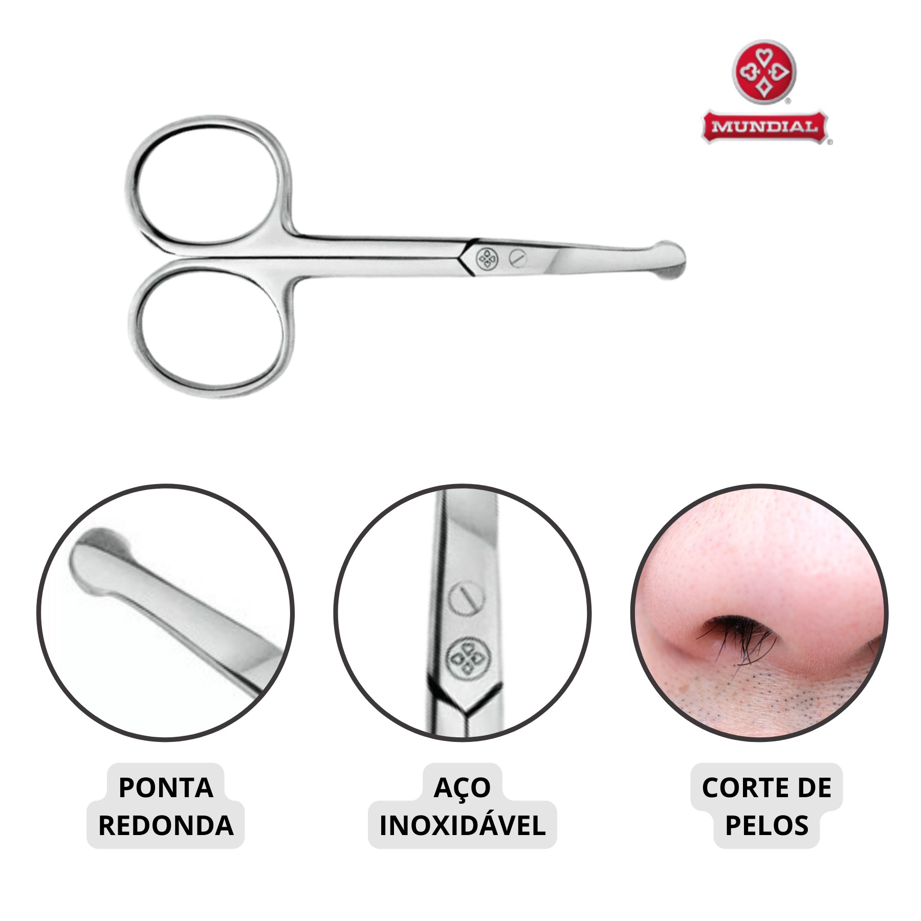 Kit Beleza Masculino Tesouras Para Cabelos e Pelos Mundial - Super Depo