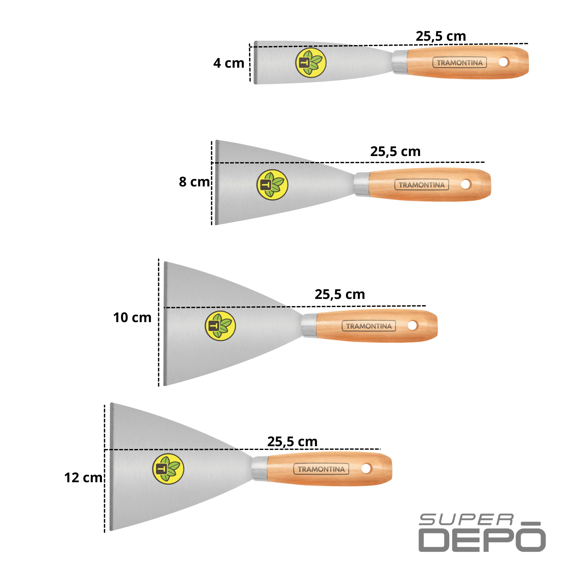 Kit Espatula Rígida Aplicador Raspador Rejunte 4 Peças - Super Depo