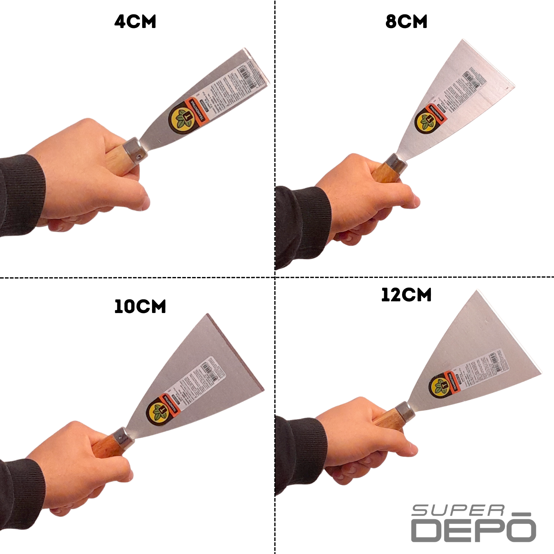 Kit Espatula Rígida Aplicador Raspador Rejunte 4 Peças - Super Depo