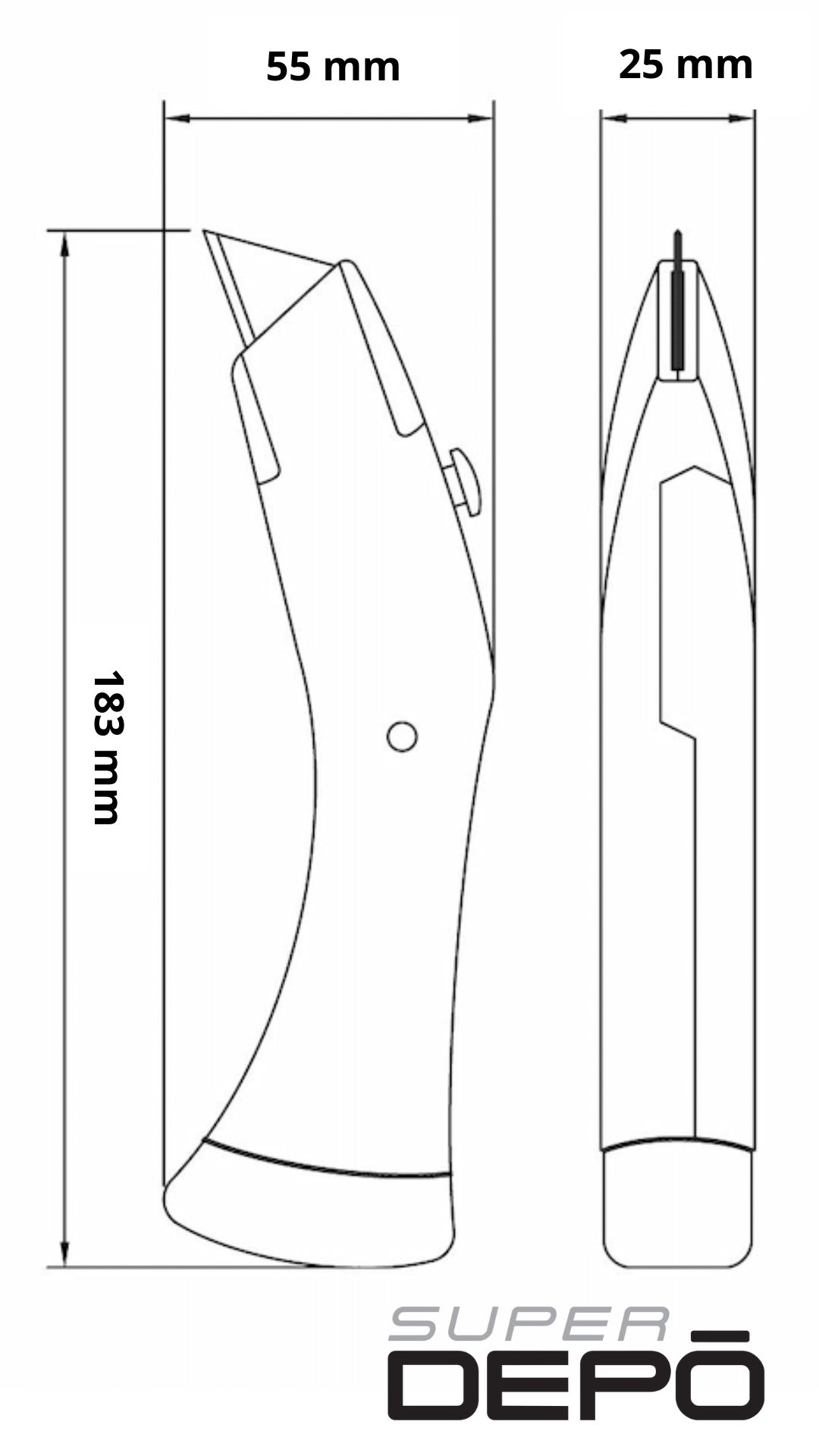 Estilete Profissional 183mm C/ Trava 5 Lâminas Tramontina - Super Depo