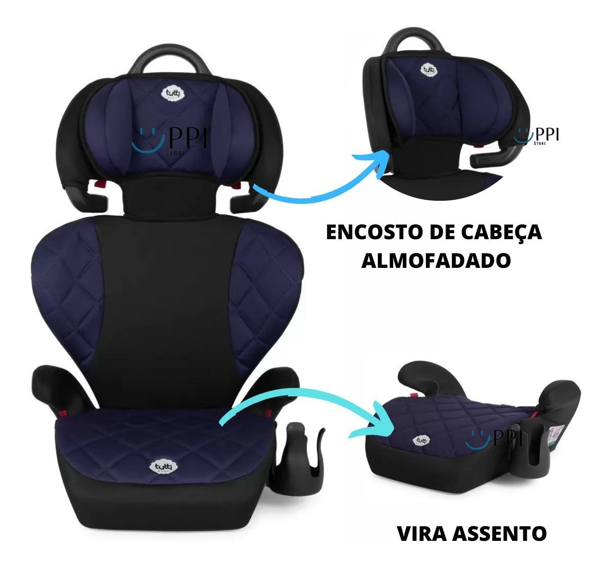 Cadeira Cadeirinha para Carro Assento Infantil Triton II Azul e Preto ...