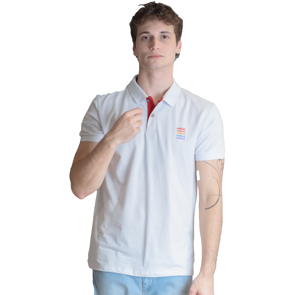 Camisa Polo Colcci Brasil Branco Masculino - Attemporal Boutique