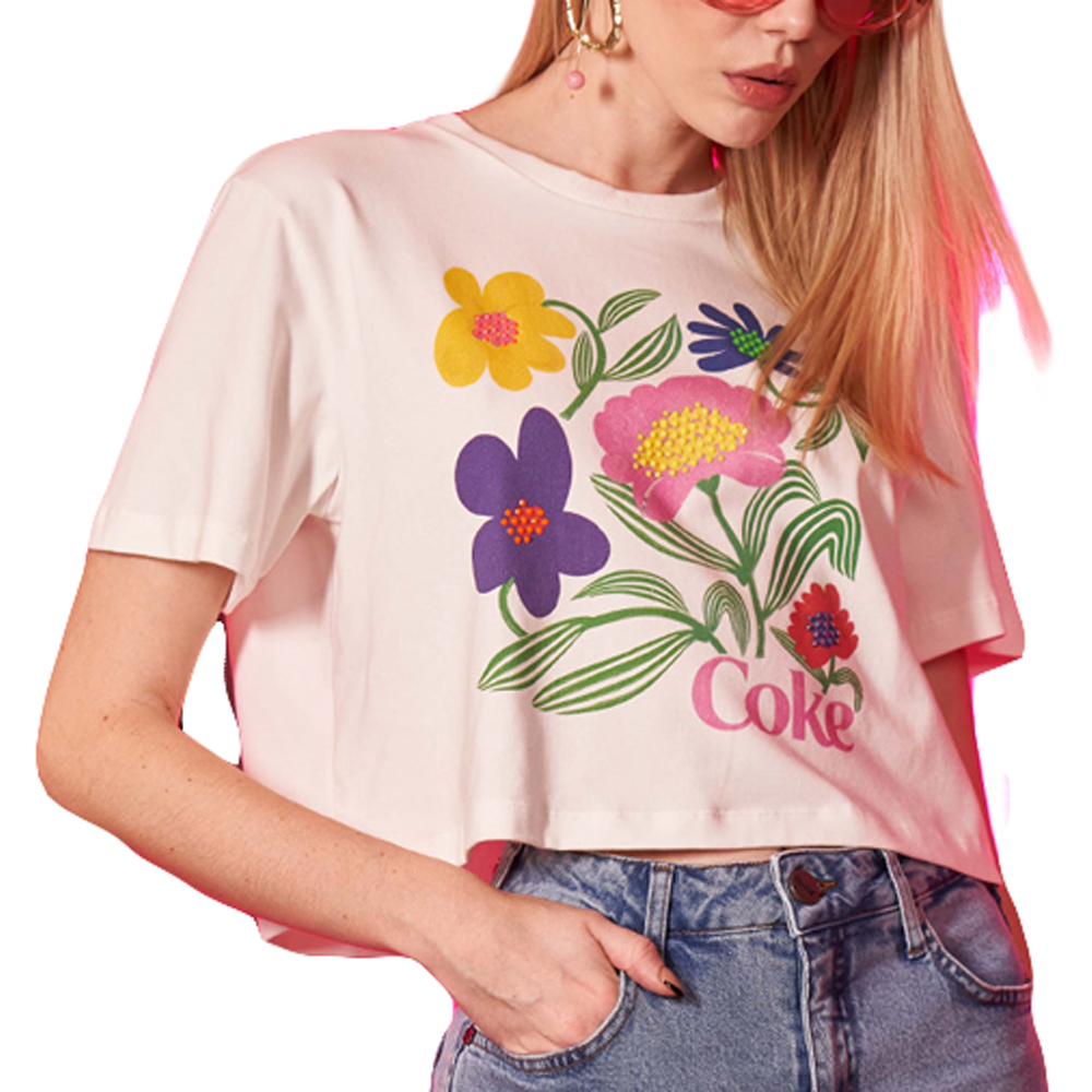 Camiseta Coca Cola Boy Off Shell Feminino - Attemporal Boutique