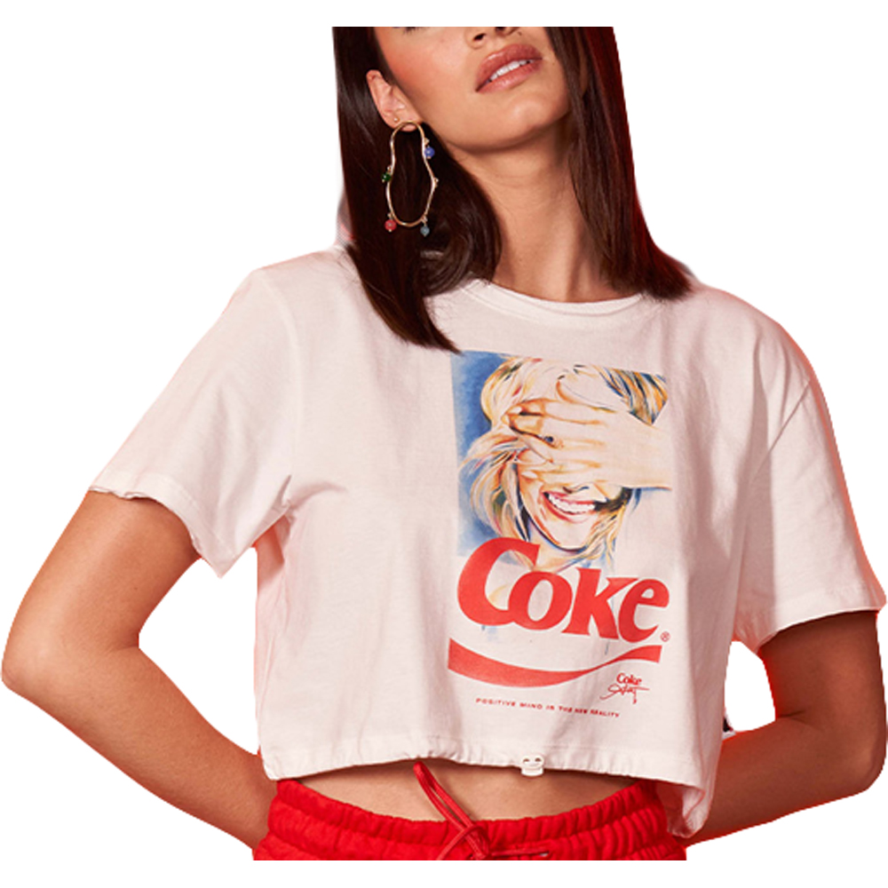 Camiseta Estampada Coca Cola Boy Off Shell Feminino - Attemporal Boutique