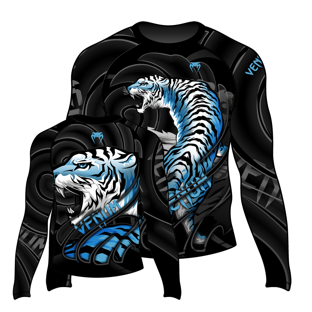 Rash Guard Venum Alpine Tiger Preto e Azul - Attemporal Boutique