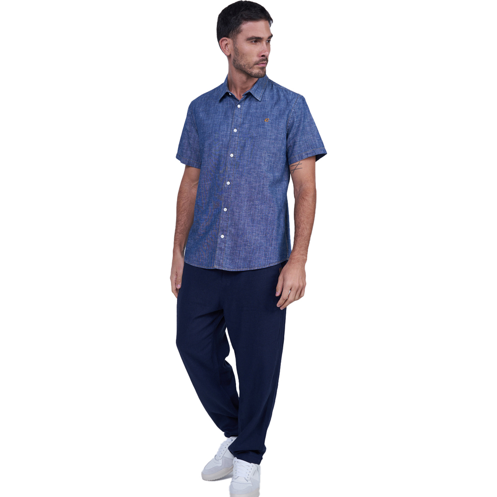 Camisa Jeans Colcci Relax MC P24 Azul Masculino - Attemporal Boutique