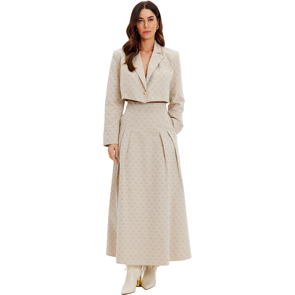 Saia Lança Perfume Evasê Super Midi In24 Bege Feminino - Attemporal ...