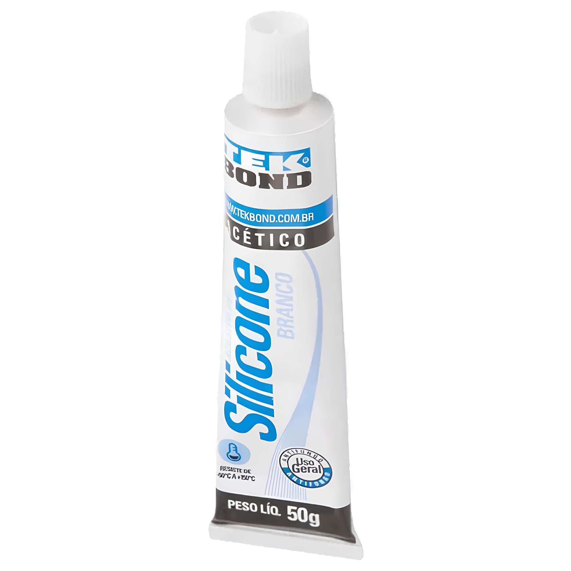 Silicone Acético Branco Tekbond 50g Vedação Resistente E Durável ...